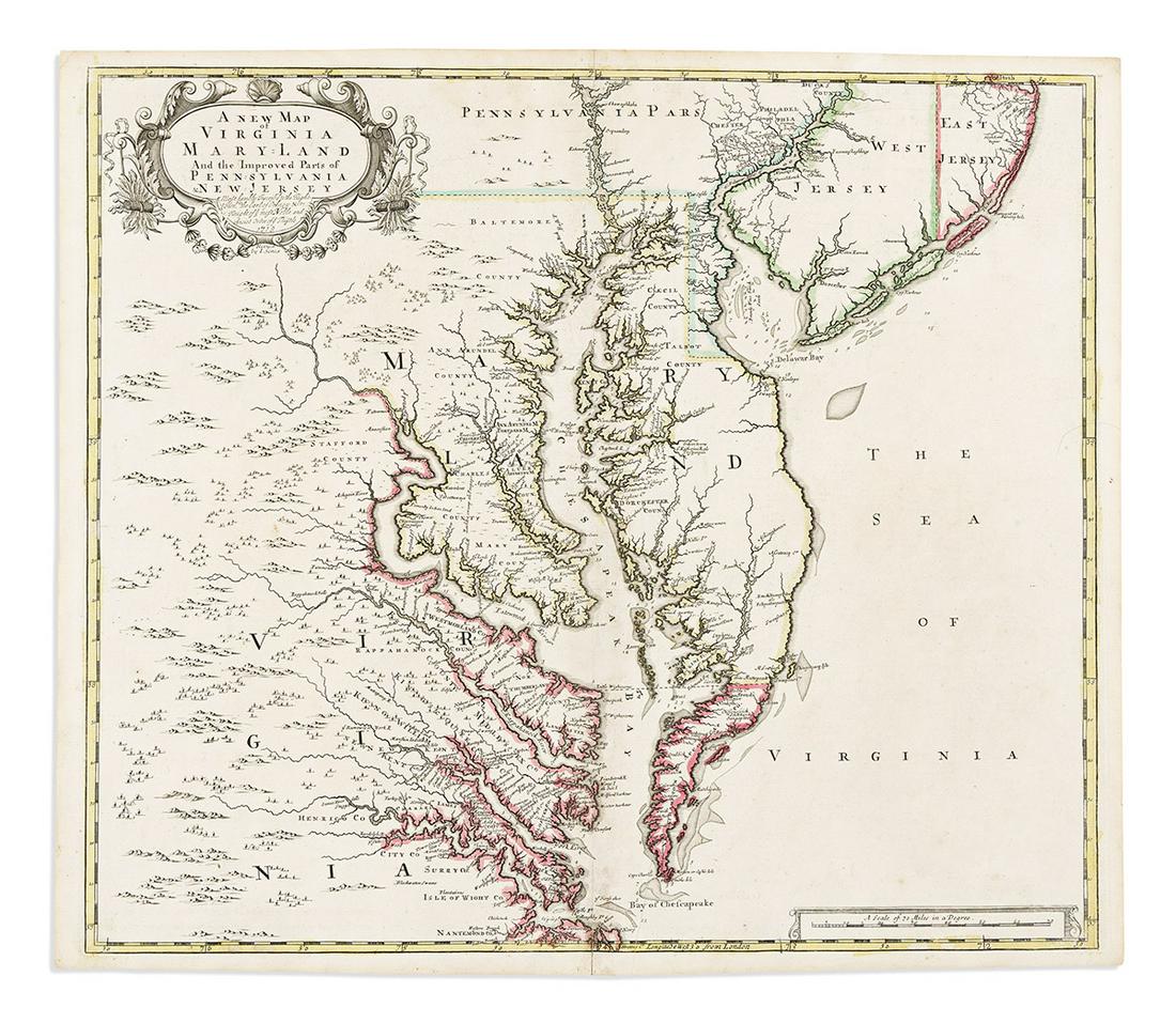 (chesapeake.) John Senex. A New Map Of Virginia Maryland And The ...