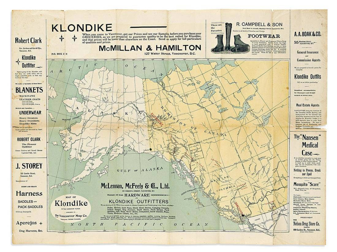 (yukon -- Gold Fields.) The Vancouver Map Co. Map Of Klondike In The ...