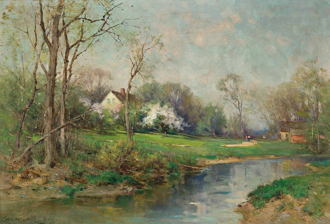 George Henry Smillie Mill Pond At Ridgefield, Connecticut. Auction