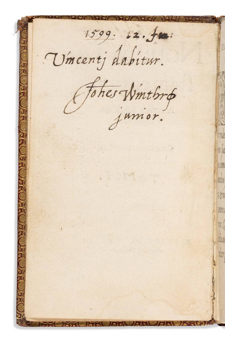 (bible In Latin.) Partial New Testament Given To John Winthrop As A ...