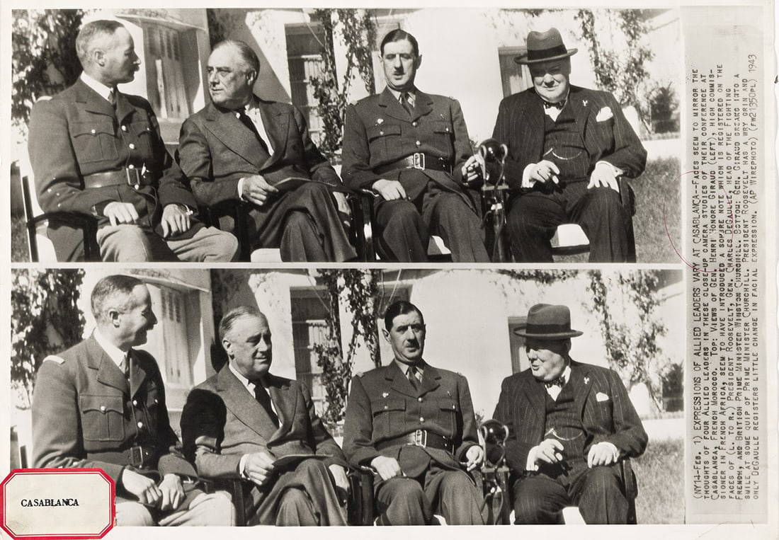(wwii) Group Of 4 Photographs Of Allied Leaders, Including The Tehran ...