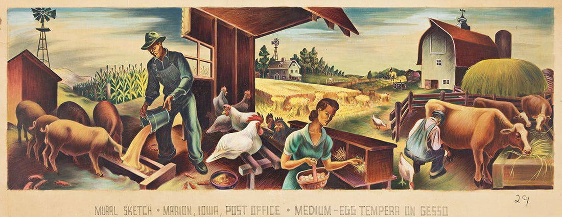 James Russell Sherman (1906-1989) Mural Studies For The Marion, Iowa ...