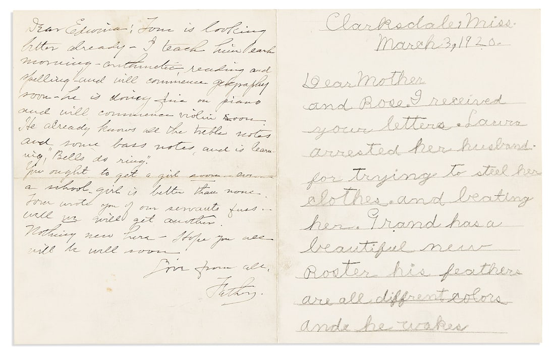 (williams, Tennessee.) Archive Of Over 40 Letters To And From Members ...