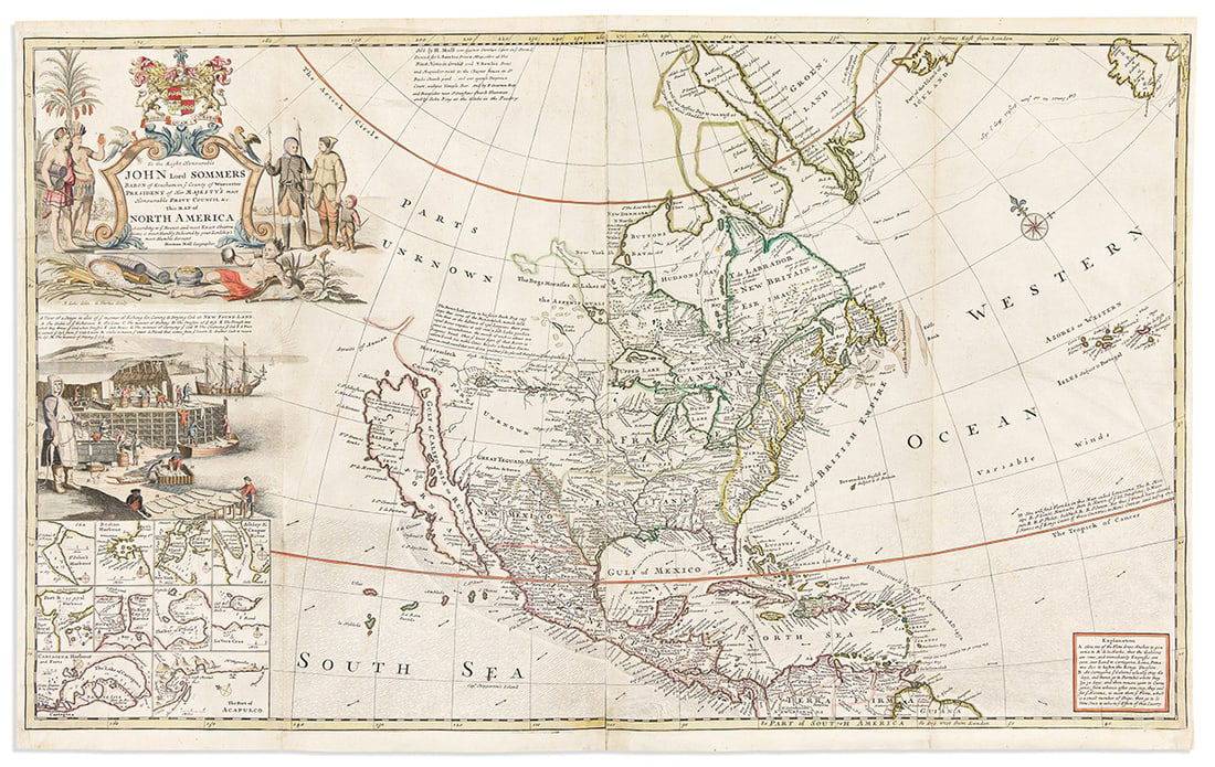 (colonial North America.) Herman Moll. [the Codfish Map]. To The Right ...