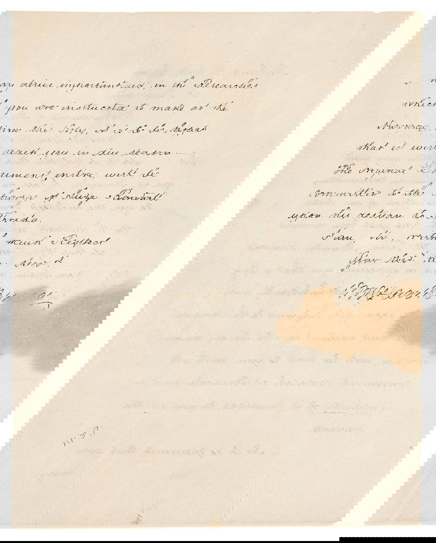 (presidents.) Two Letters, Each Signed: Martin Van Buren * Calvin ...