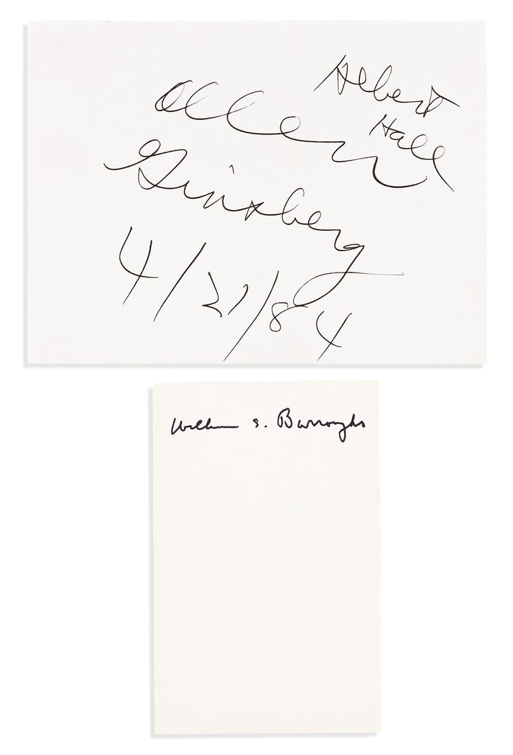 (writers.) Ginsberg, Allen; And William S. Burroughs. Signature And ...