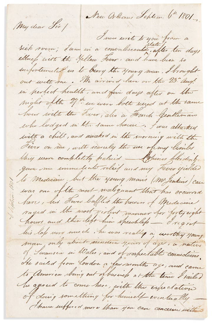 (louisiana.) Looe Baker. Letter From New Orleans Describing The ...