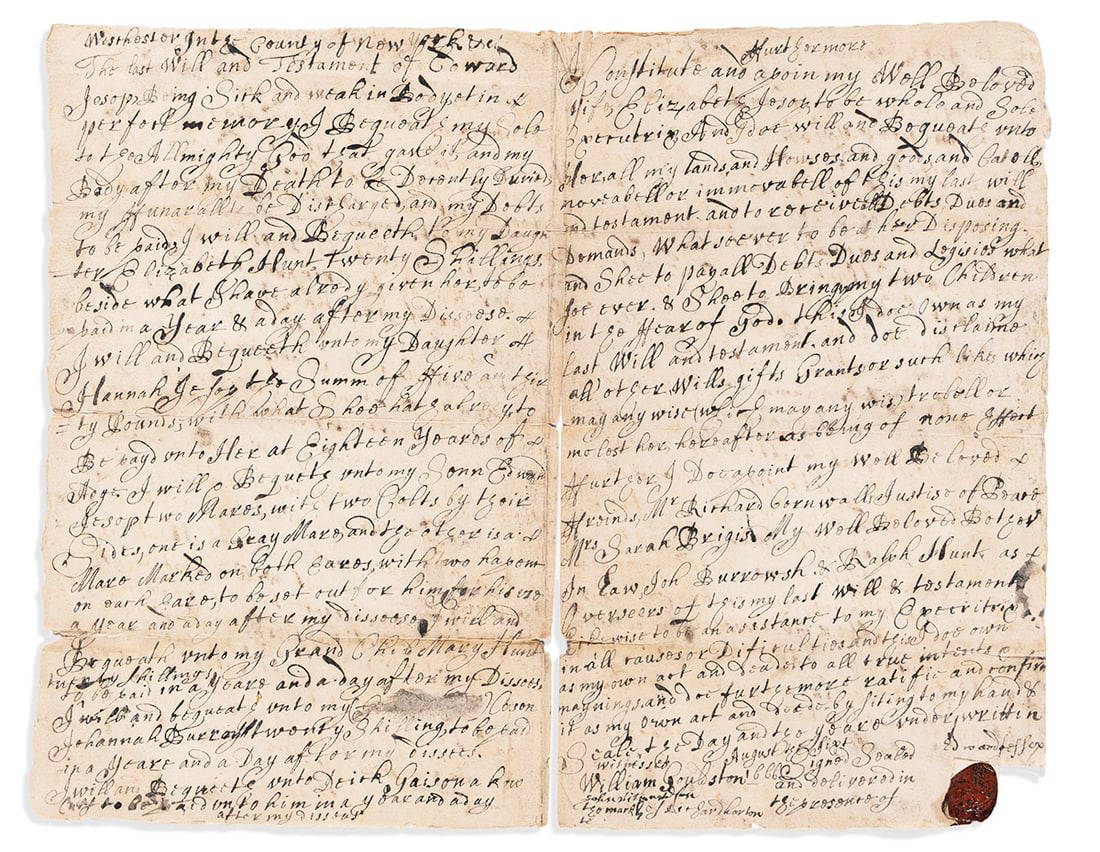 (new York City--bronx.) Edward Jessup. His Last Will And Testament ...