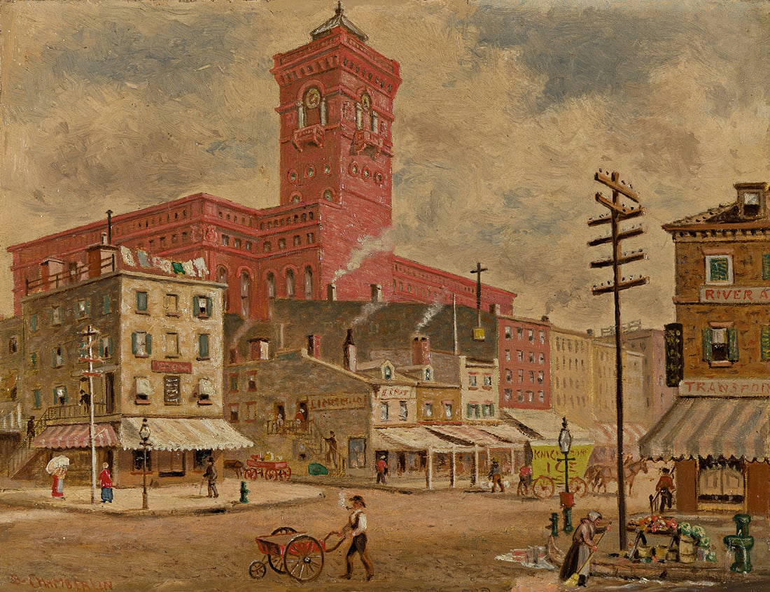 Benjamin Chamberlain (1833-?) Produce Exchange From Broad Street. Circa ...