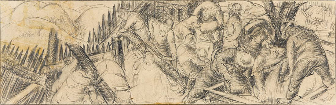 Anatol Shulkin (1899 - 1961) Mural Studies, (pair). Auction