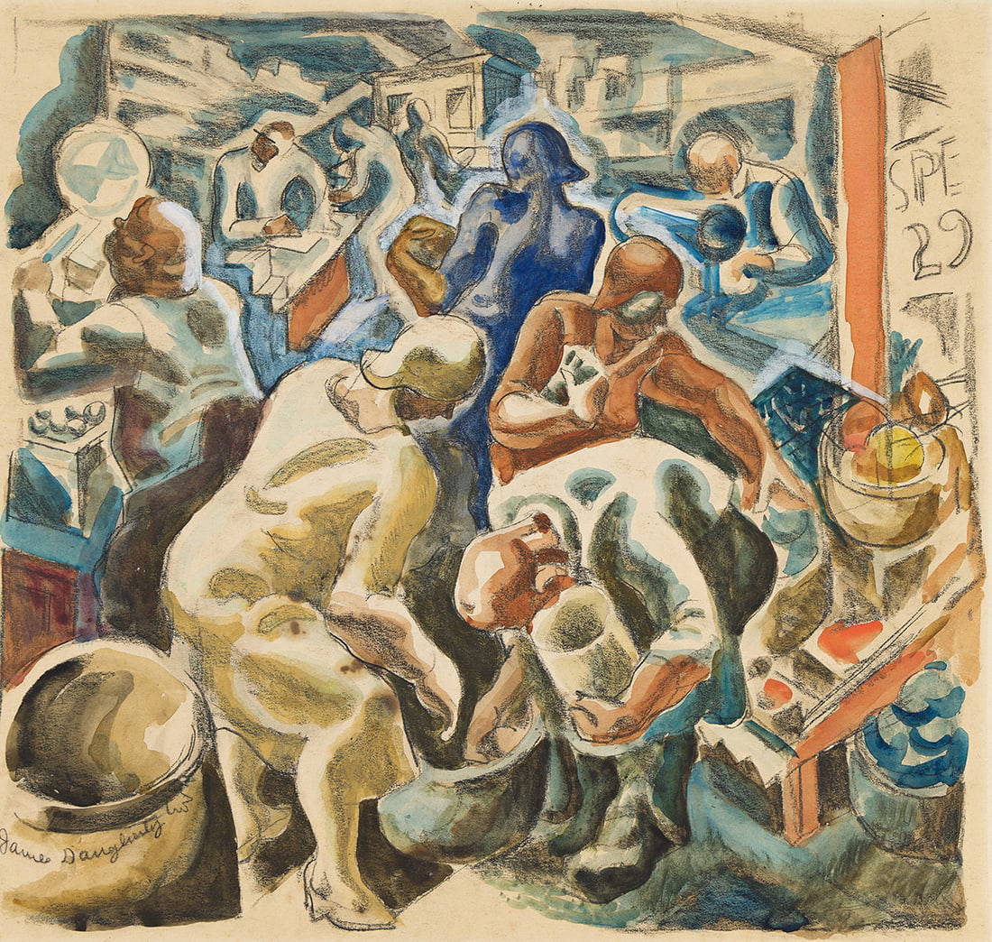 James Daugherty (1889 - 1974) Untitled (mural Study). Auction