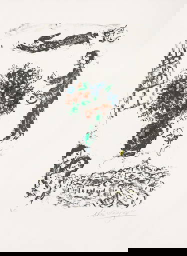 Marc Chagall (1887 1985) Bouquet Sur La Ville.