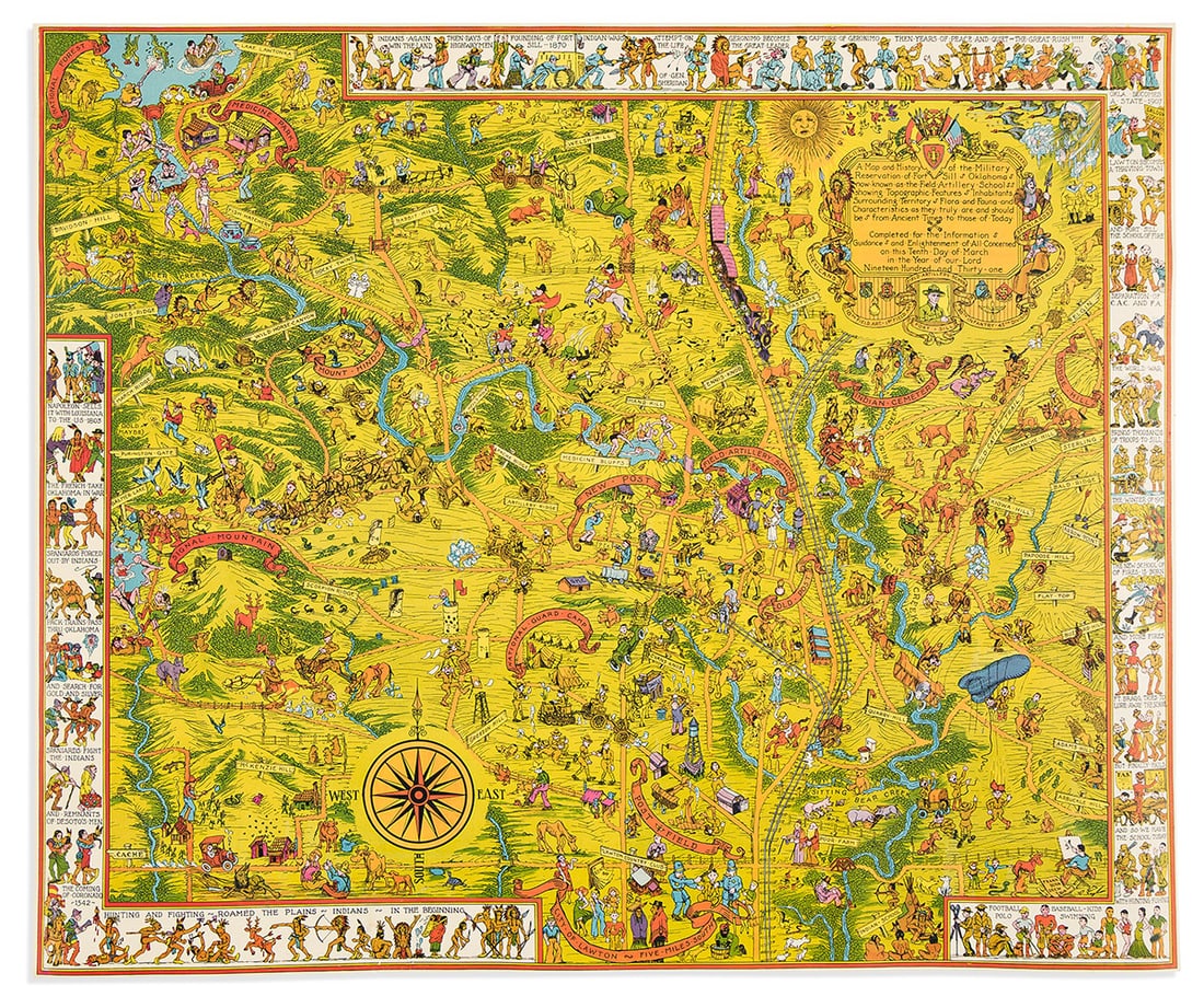 (oklahoma -- Pictorial Map.) Frank Dorn. A Map And History Of The ...