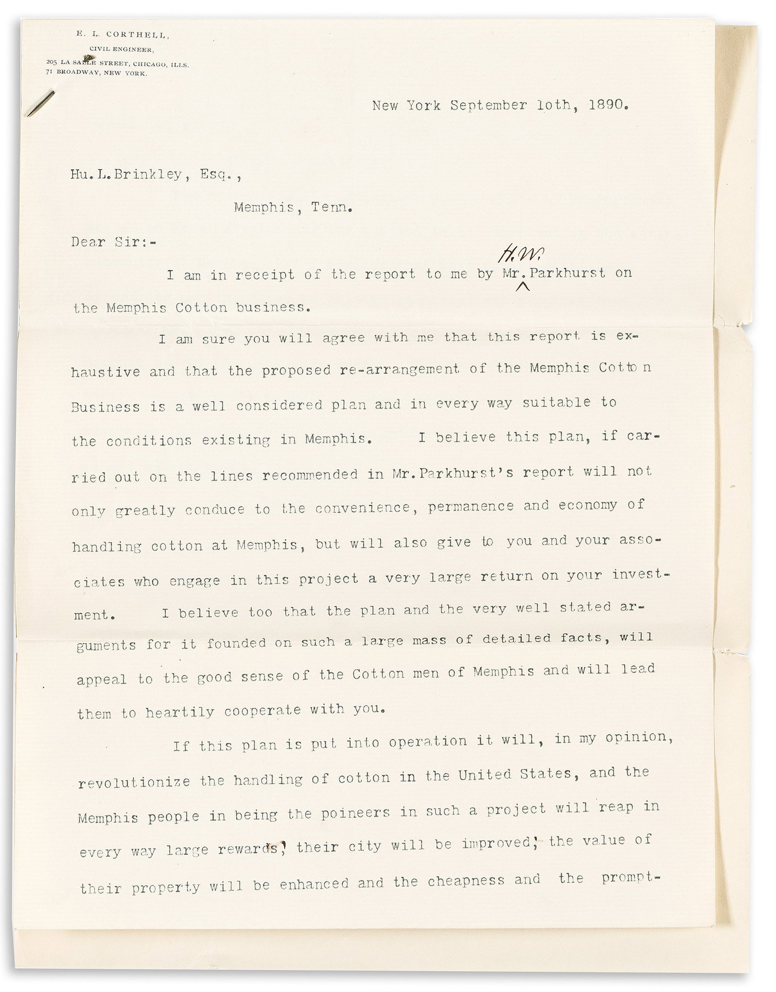 (railroads.) Records Of The Union Railway Company Of Memphis, 1890-1893 ...