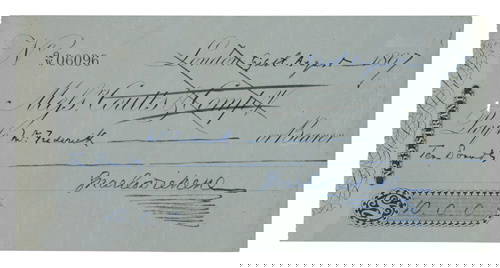 Dickens, Charles. Check Accomplished And Signe