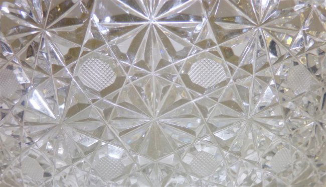 Large Cut Glass Bowl in the Daisy & Button Pattern; : Lot 78