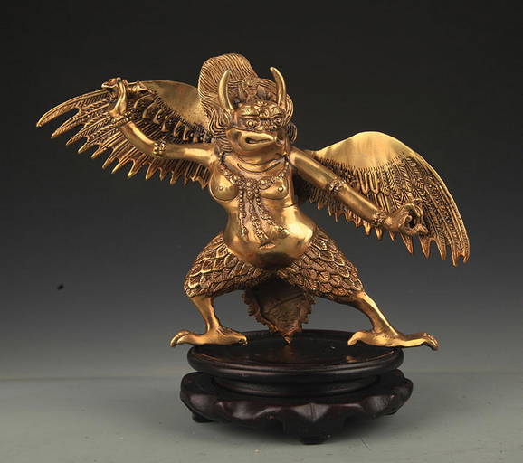 A BRONZE TIBETAN GARUDA FIGURE STATUE (#0251) on Sep 04, 2022 | William ...