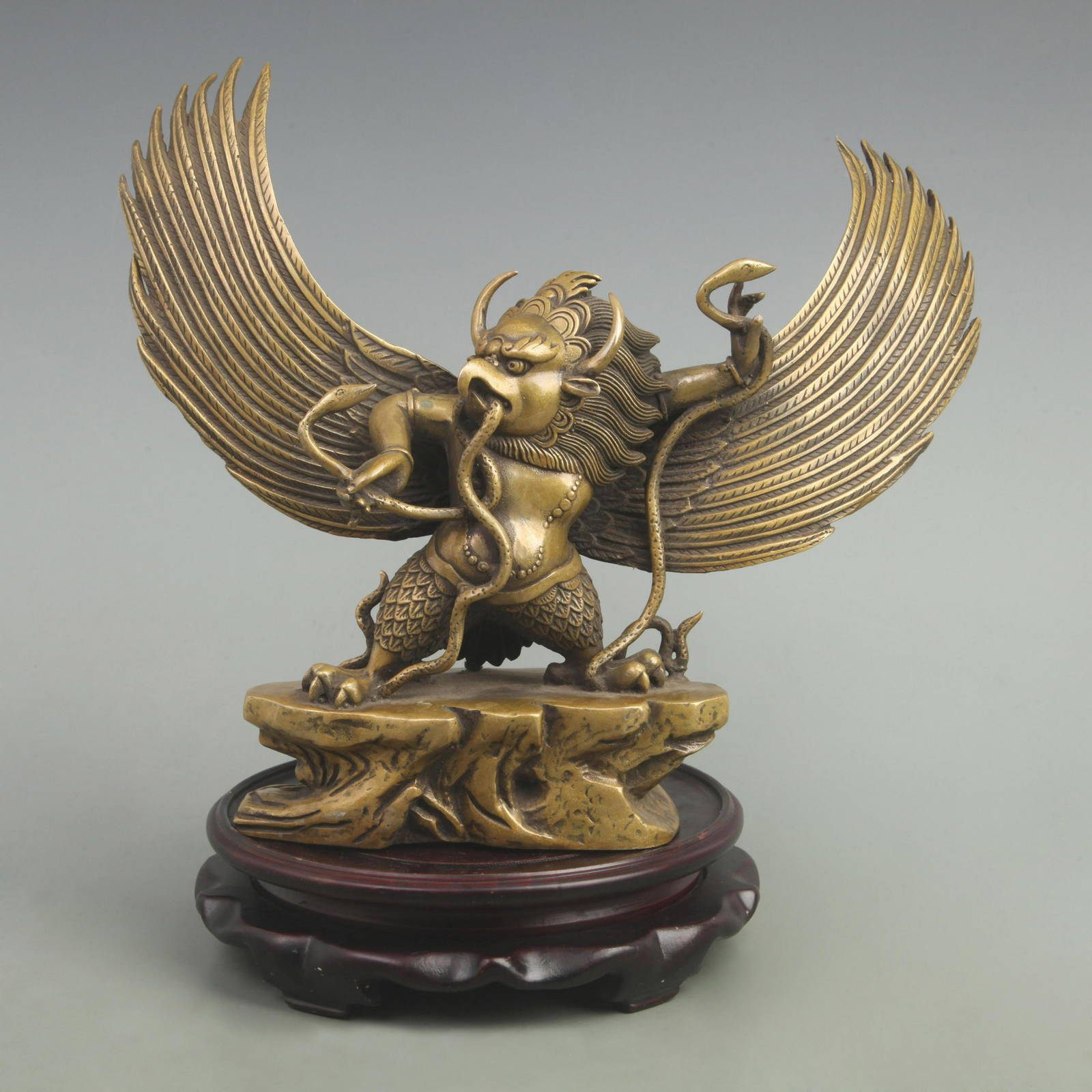 Rare Large Bronze Tibetan Buddhism Garuda Figure Auction