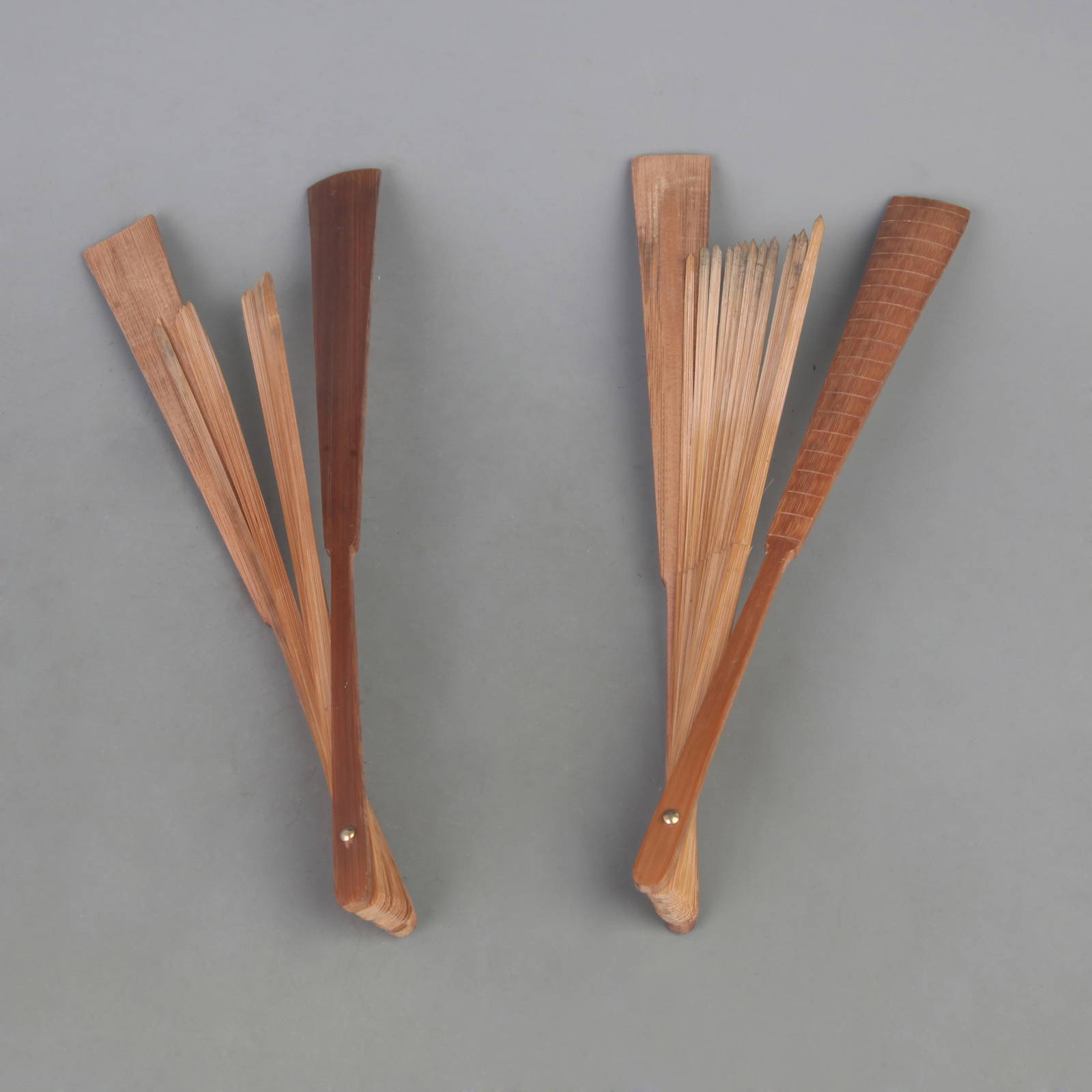 Group Of Two Small Bamboo Fan Frame Auction