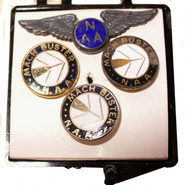 Naa Test Pilot Wings, Mach Buster Pins & Card