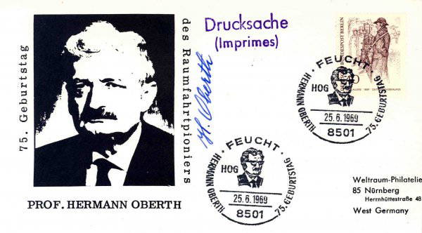 Rocket Pioneer Hermann Oberth Autographs
