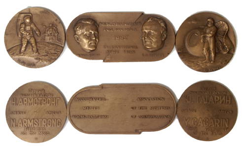 3 Commemorative Space Table Medals Neil Armstrong