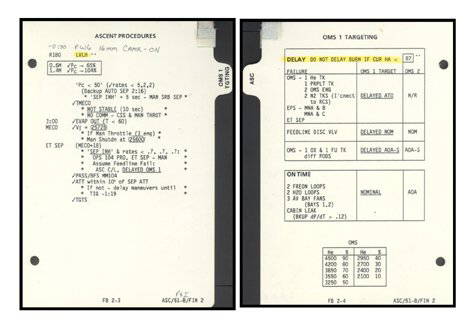 Sts 51b Flown Ascent Procedures Checklist