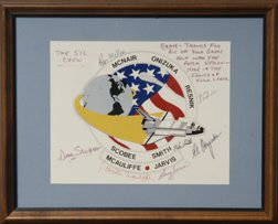 Autographs Of Sts 51l Challenger Crew
