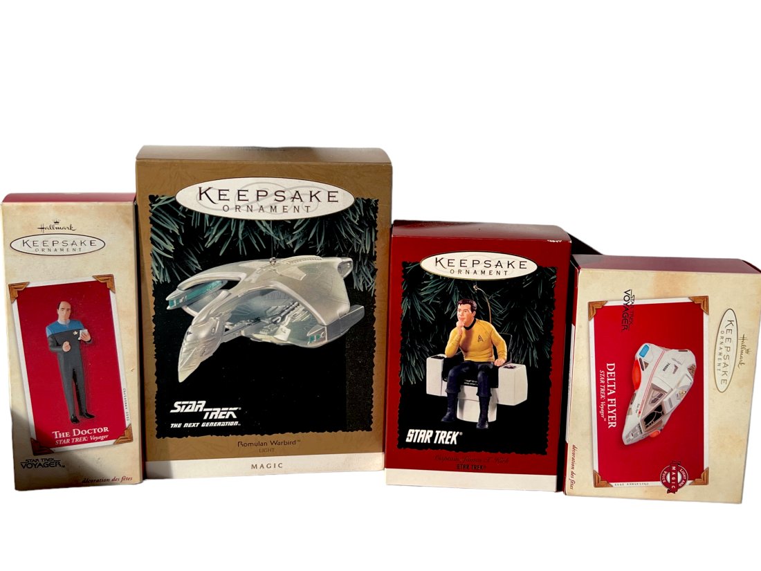 LOT OF 4 VINTAGE HALLMARK STAR TREK KEEPSAKE ORNAMENTS NEW IN BOX - Nov ...
