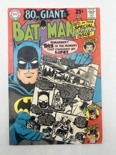 Batman #198 1968 DC Comics Joker Catwoman Penguin Comic Book - Apr 07 ...