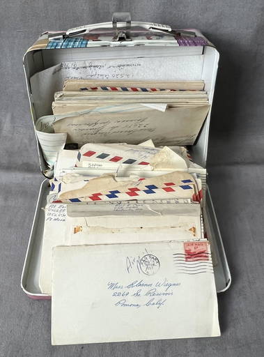 Vintage 1950s Military Letters With Stamps Postcards Envelopes Lunchbox
