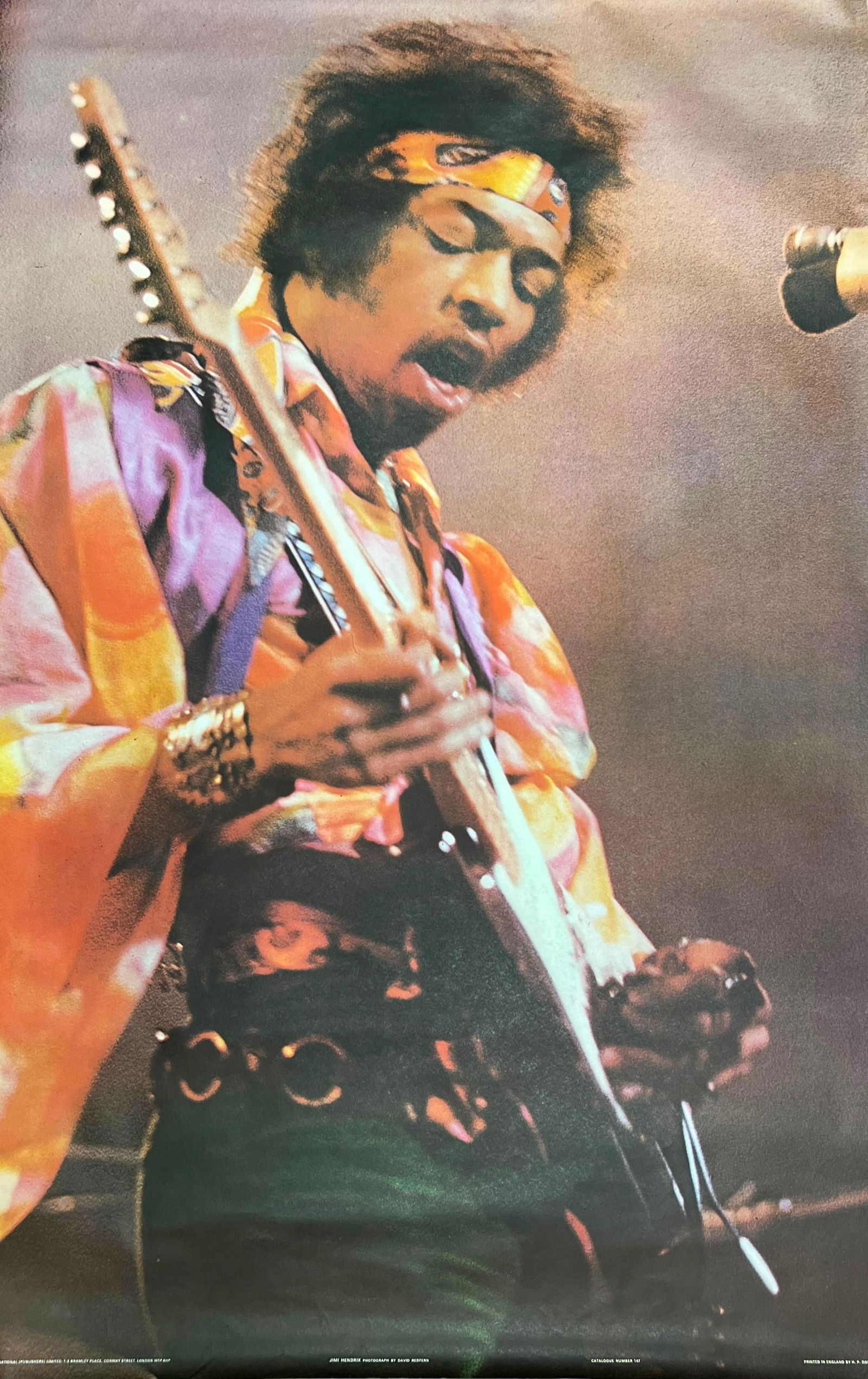 Vintage Original 1970 Jimi Hendrix Concert Poster