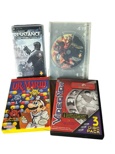 Vintage Video Game Collection Lot Playstation Psp Dr. Mario Nintendo