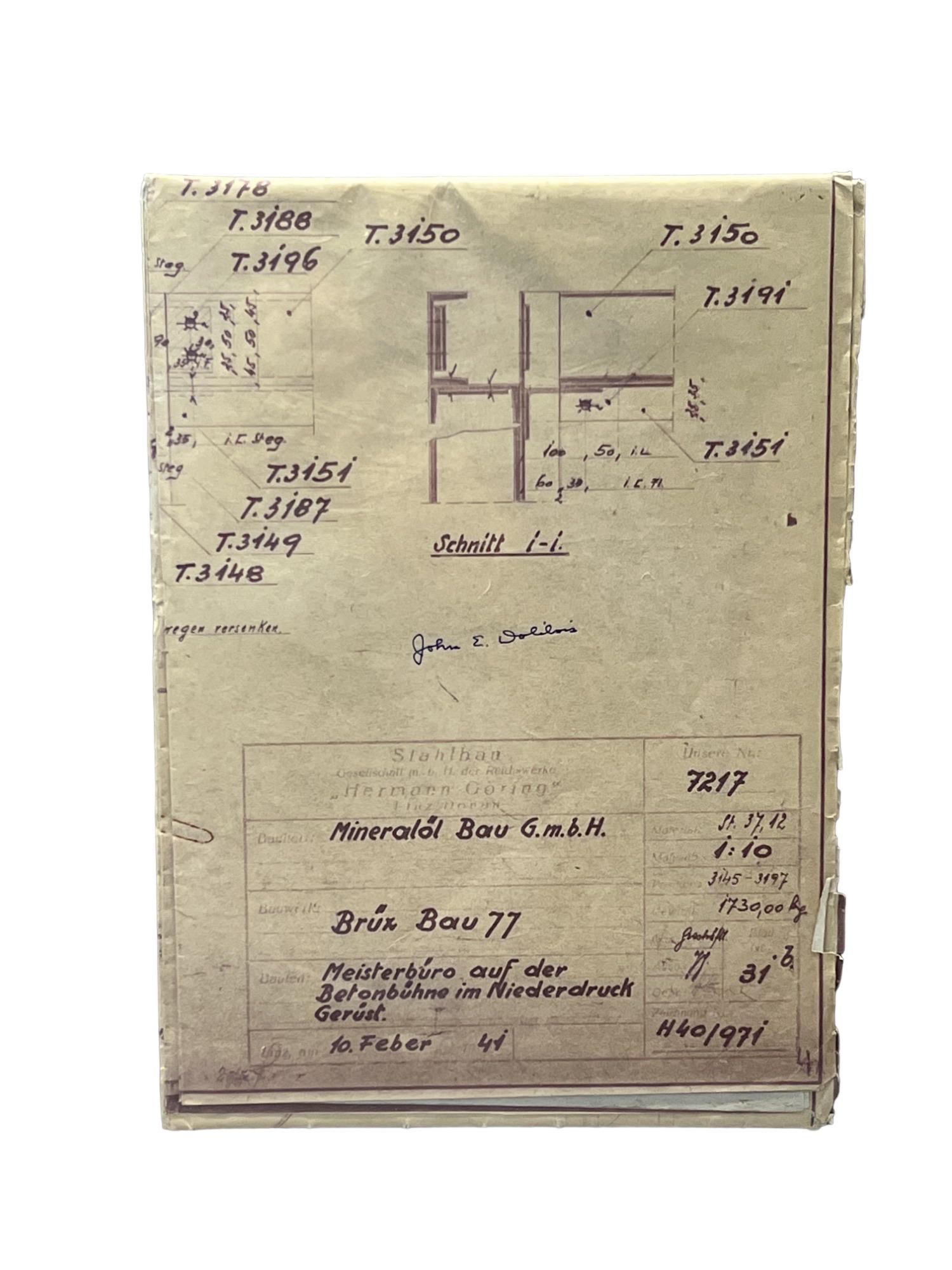 World War Ii German Hermann Goering Reichswerk Architect Plans Linz ...