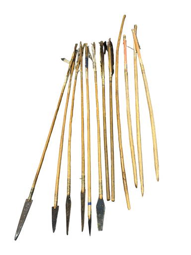 Antique Native American Indian Arrow With Arrowheads 12 Arrows ...