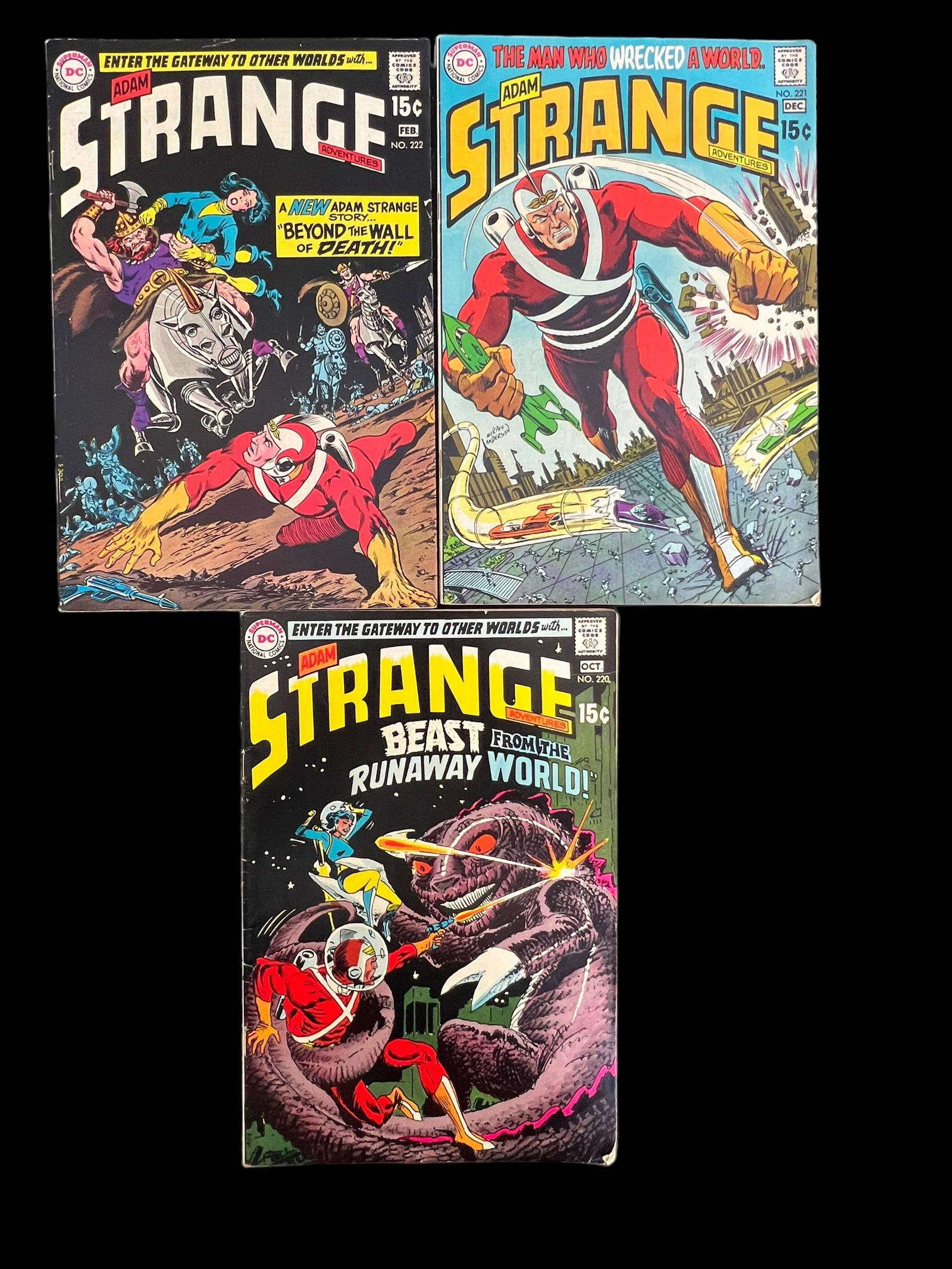 Vintage Comic Book Collection Lot Adam Strange 220, 221, 222 Auction