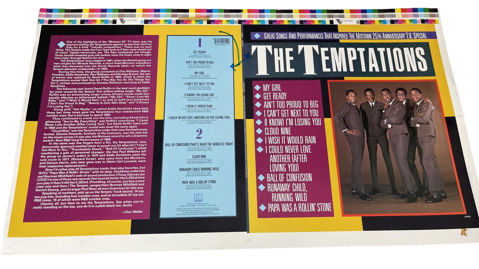 The Temptations 25th Anniversary Album Cover Artist Proof Auction