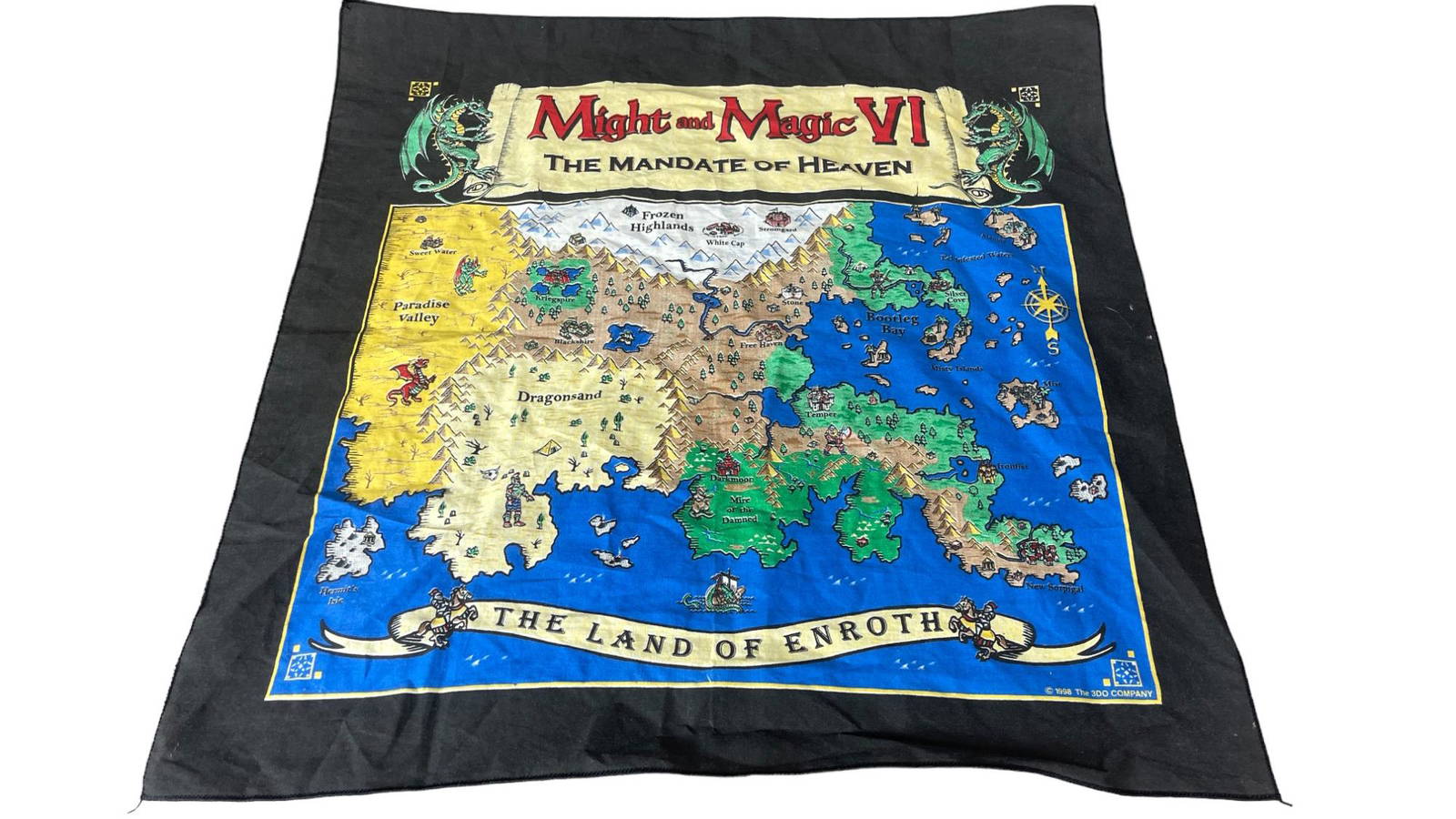 Original 1998 "might & Magic Vi The Mandate Of Heaven" Cloth Map Of ...