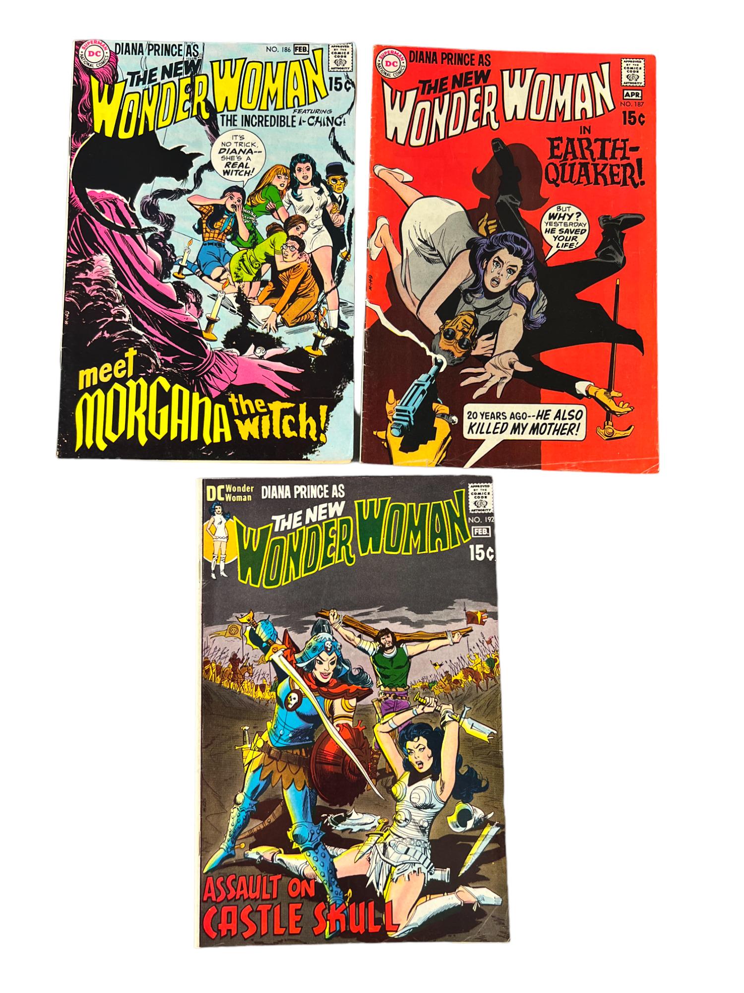 Wonder Woman 192, 187, 186 Vintage Comic Book Collection Lot Auction