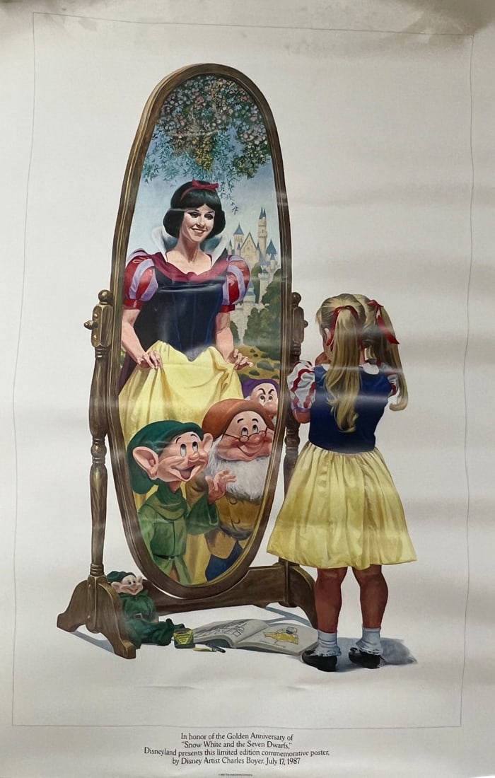 Vintage Disney 1987 Disneyland Snow White Advertising Poster 29" X 20 ...