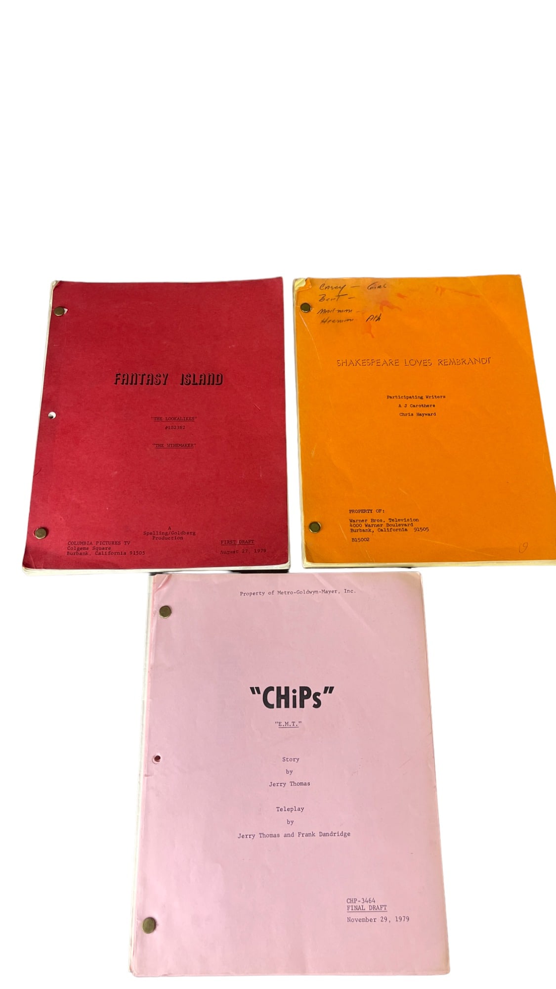 Vintage Movie Script Collection Lot Auction
