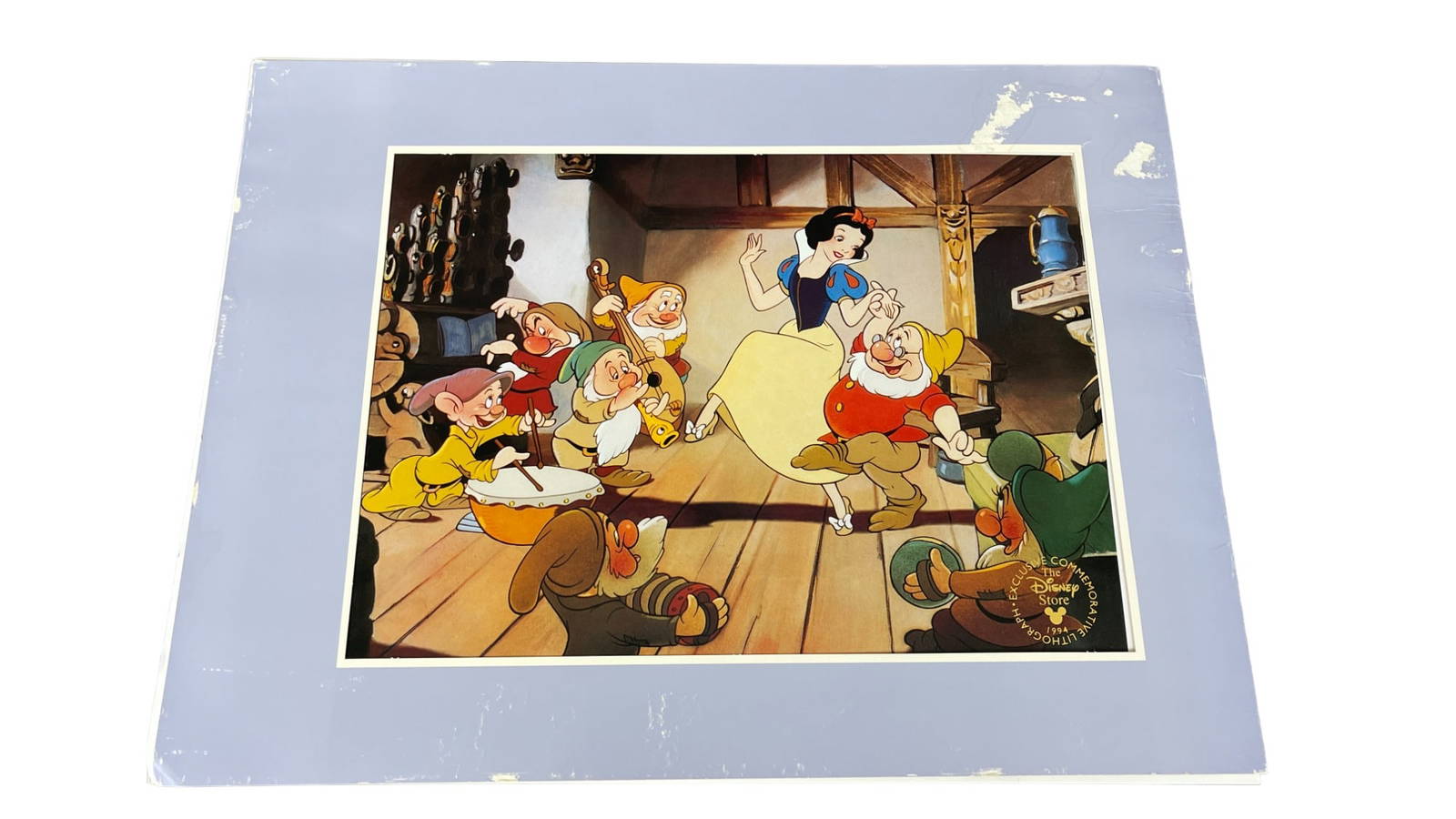 Vintage Disney Aladdin And Snow White Commemorative Lithograph Lot Auction