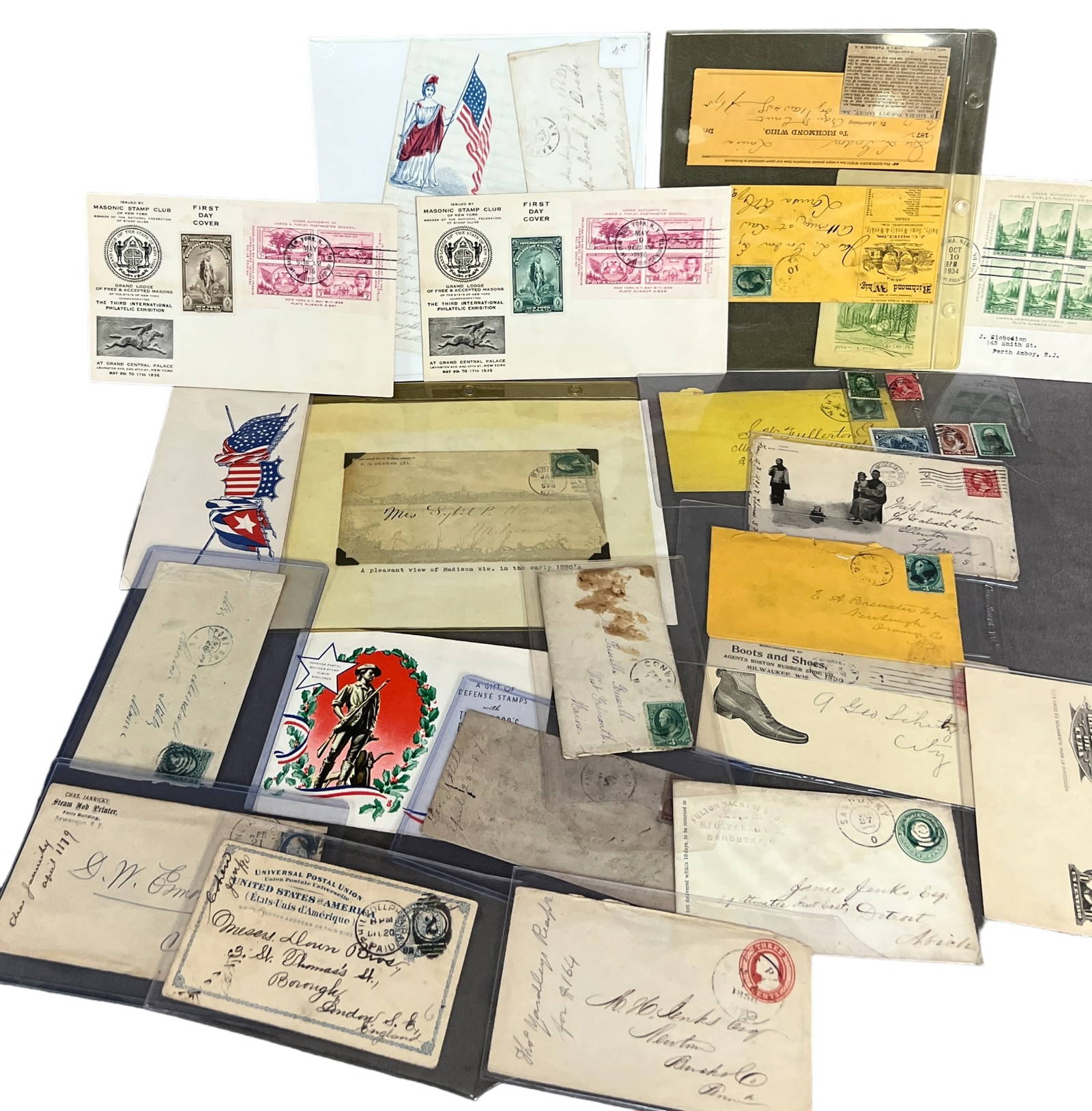 Vintage Antique Postage Stamp Cover Collection Lot Auction