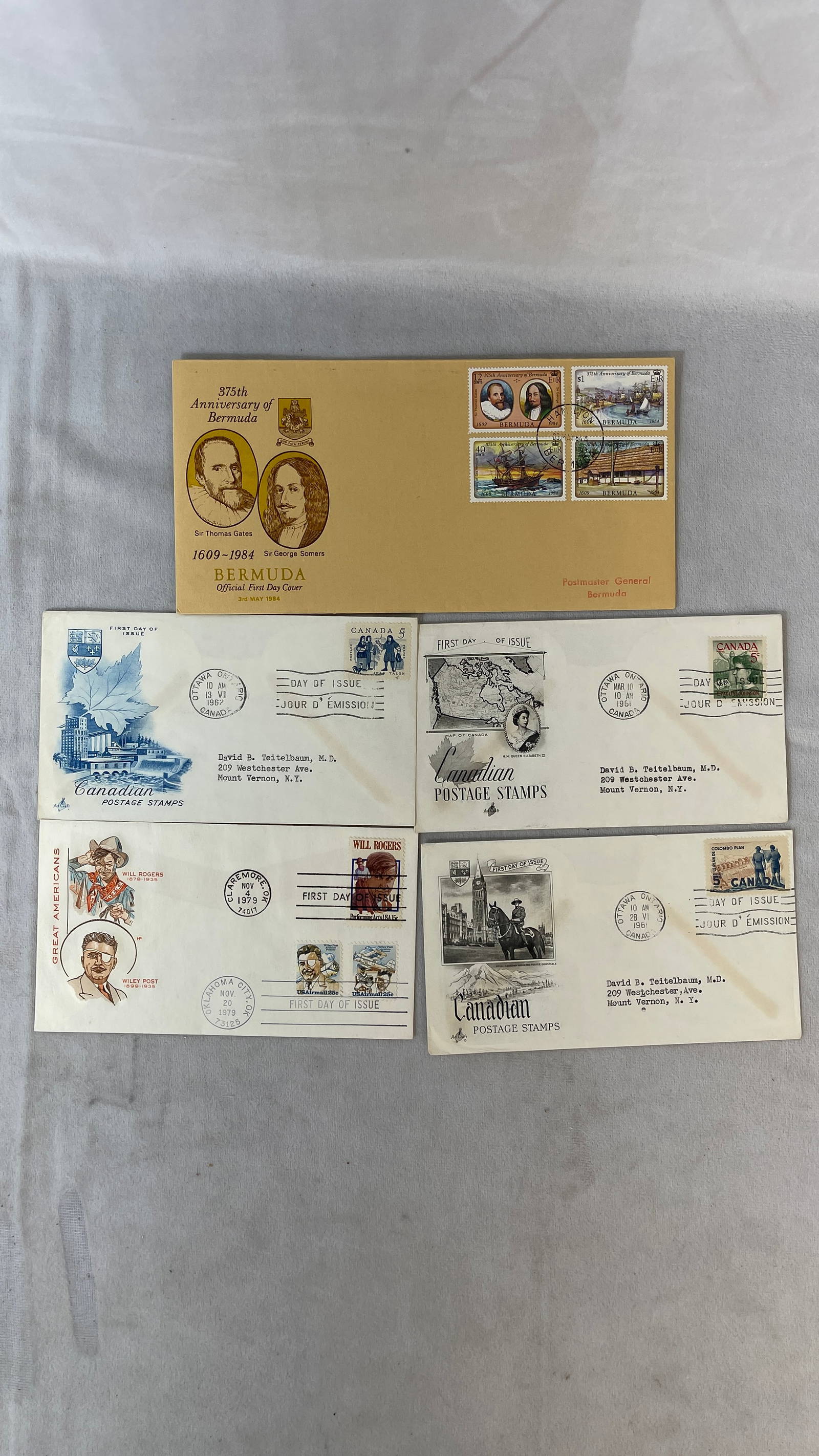 Stamped And Processed First Day Of Issue Postage Stamp Envelopes Auction