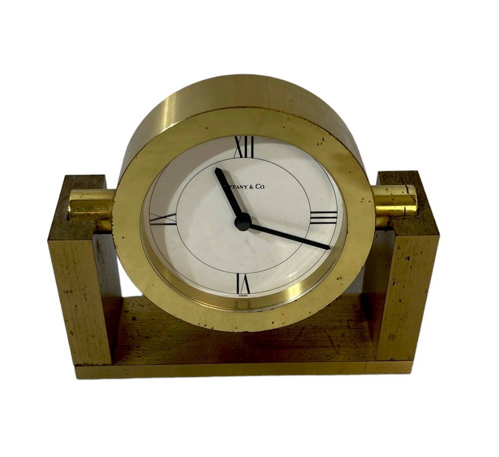Tiffany & Co. Brass Swivel Desk Clock Auction
