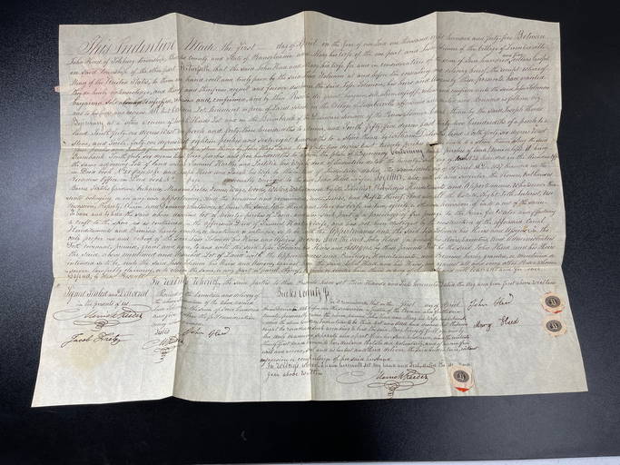 Pennsylvania 1845 Land Indenture Deed Purchase Document