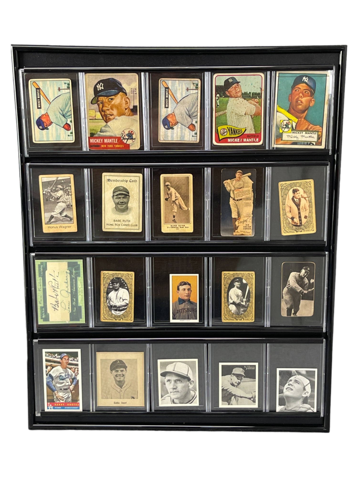 Framed Baseball Card Collection Lot Mickey Mantle Babe Ruth Auction