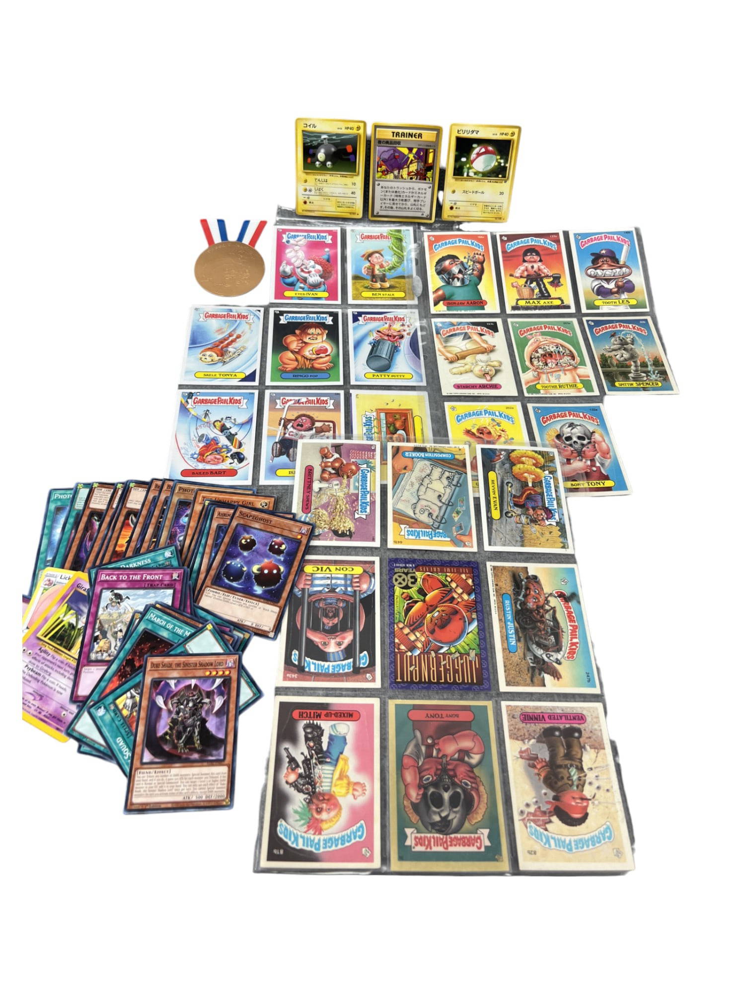 Vintage Trading Card Collection Lot Pokemon, Yo Gi Oh Garbage Pail Kids ...