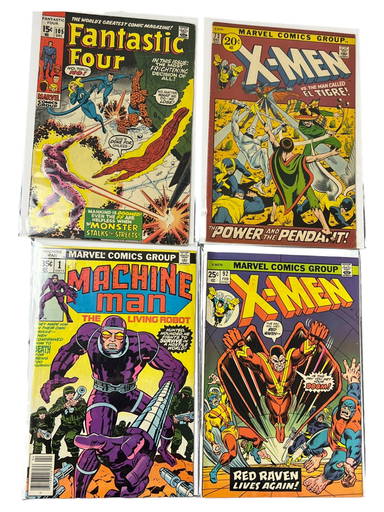Vintage Comic Book Collection Lot Rare X Men Fantastic Four Machine Man