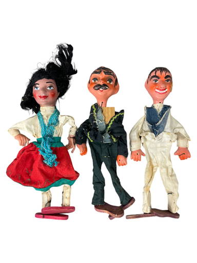 Vintage Porcelain Puppets 15" Made In Mexico